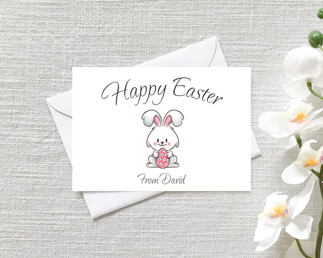 Pack of 12 Personalised Happy Easter Note Cards With White Envelopes - Etsy