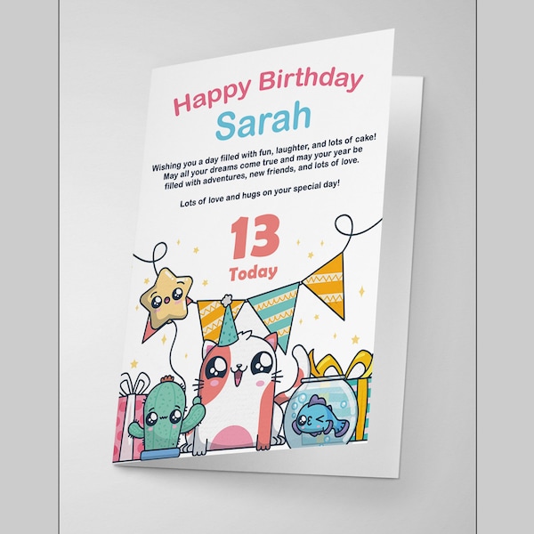 Kawaii Birthday Card - Etsy UK