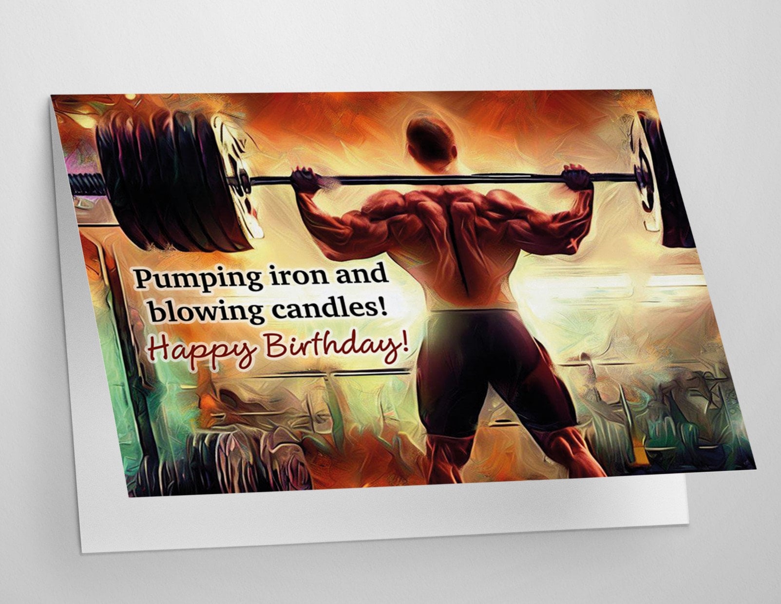 Weightlifting-themed Birthday Card - Etsy