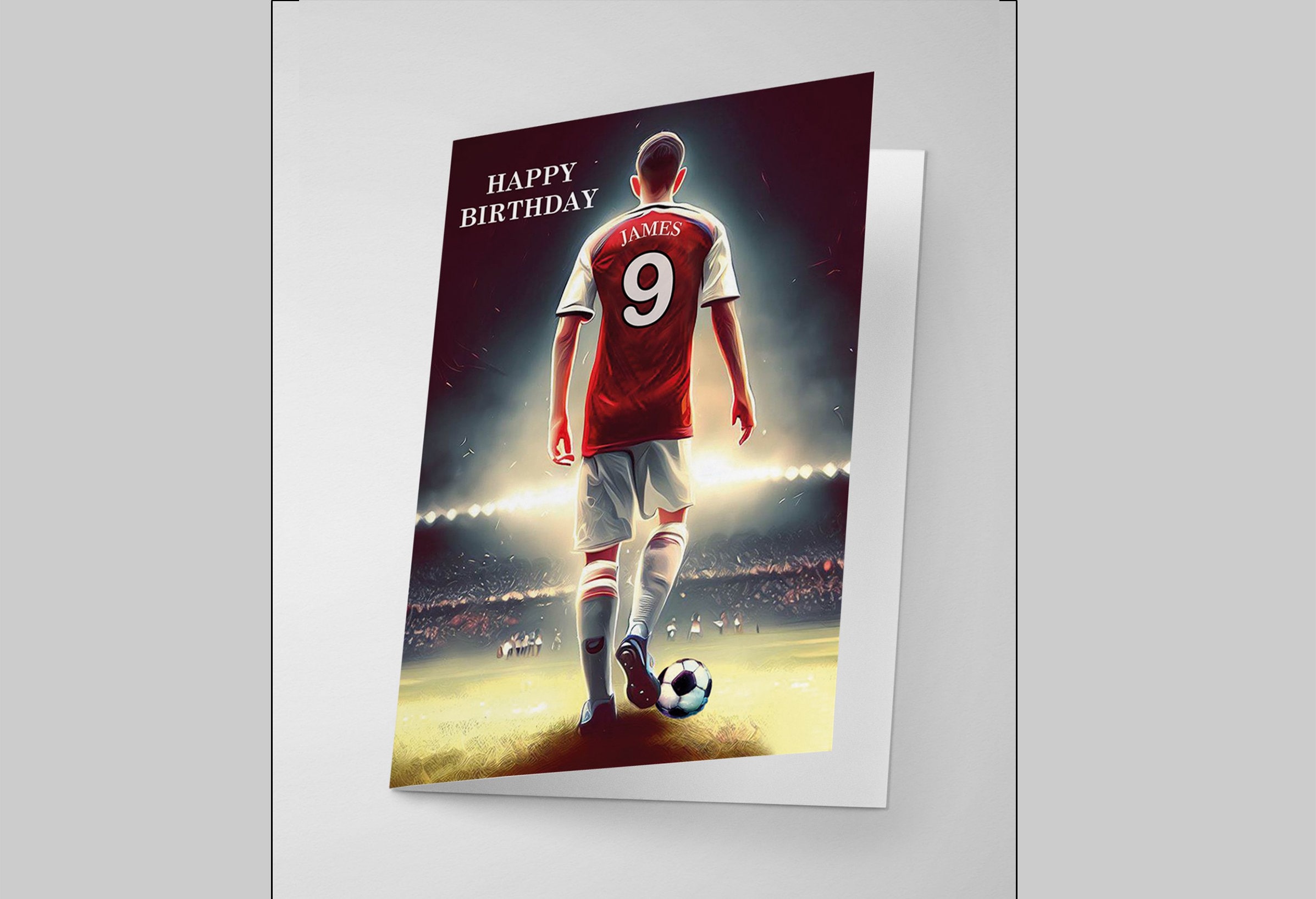 Personalised Arsenal Football/soccer Player Birthday Card - Change Name ...