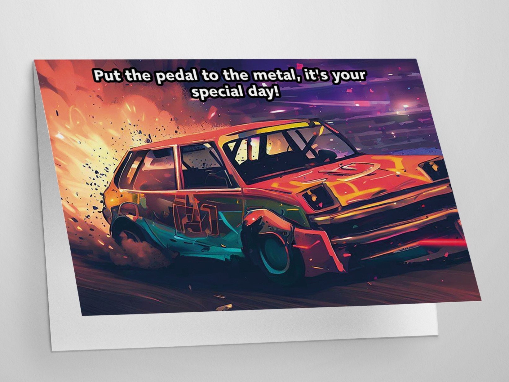 Rev Your Engines: Rally Car Birthday Greeting Card - Etsy UK