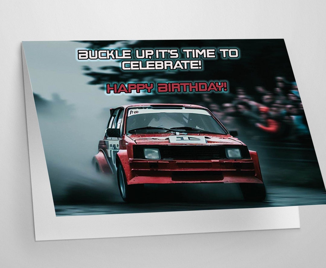Rev Your Engines: Rally Car Birthday Greeting Card - Etsy