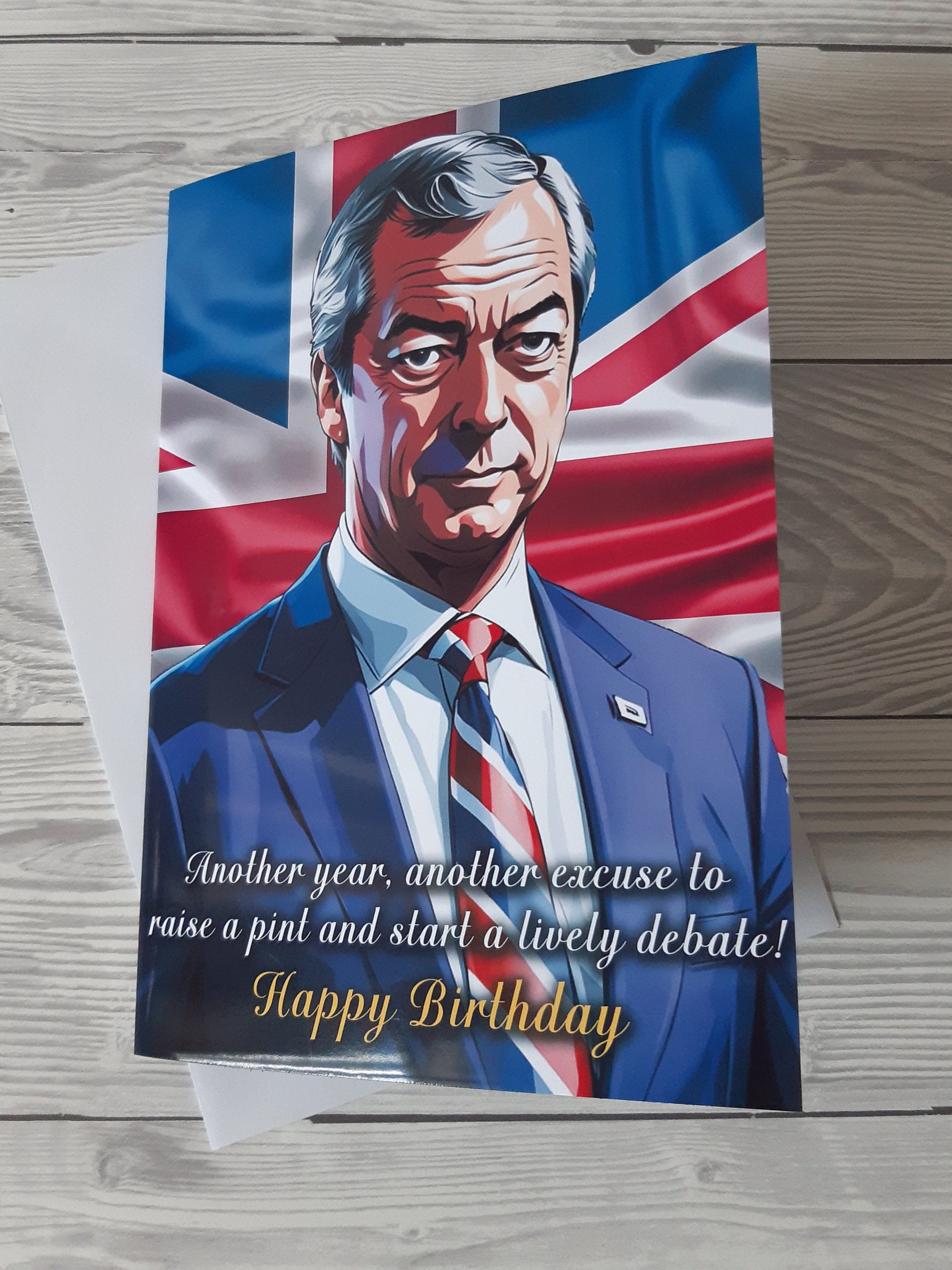 Nigel Farage Birthday Card Funny Political Beer Pint Joke Dad Men - Etsy