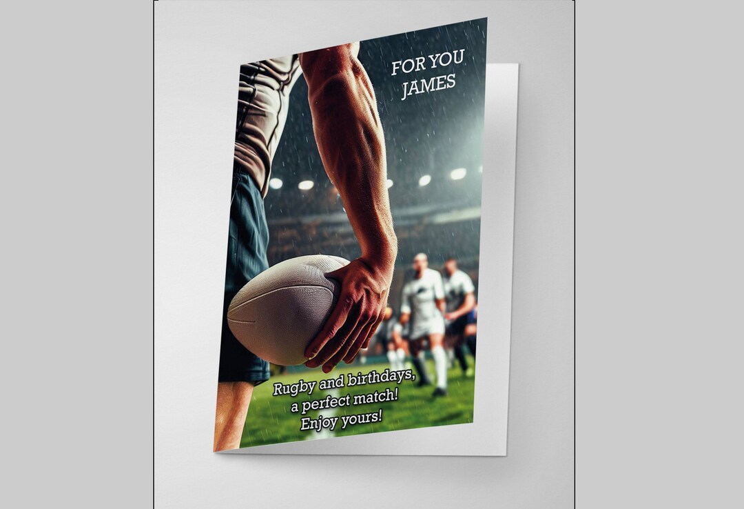 Personalised Rugby Birthday Card - Custom Name - Etsy