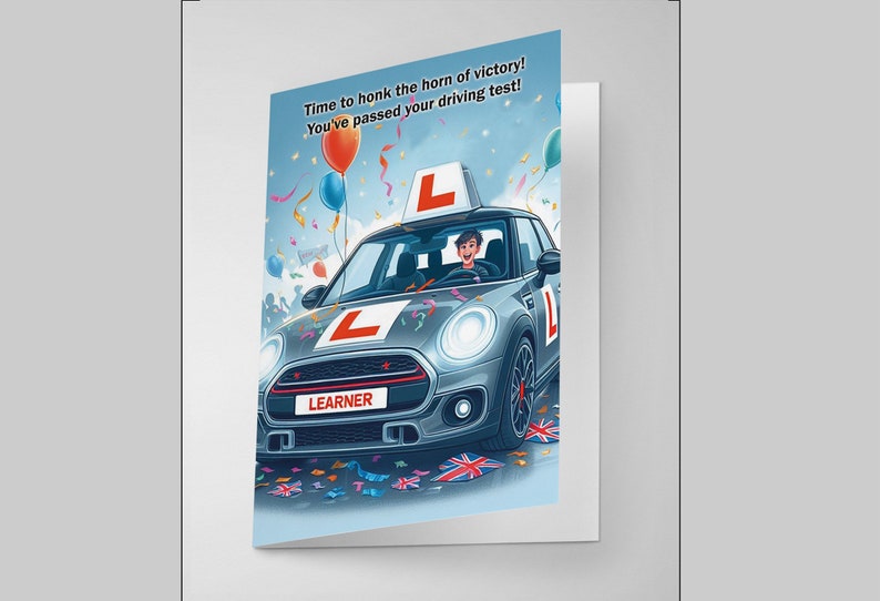 Congratulations on Passing Your Driving Test - Male Driver Celebration ...