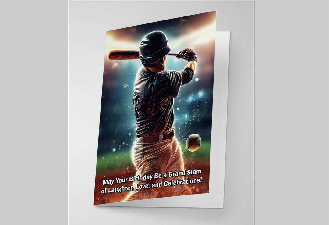 Baseball Grand Slam Birthday Card - Etsy