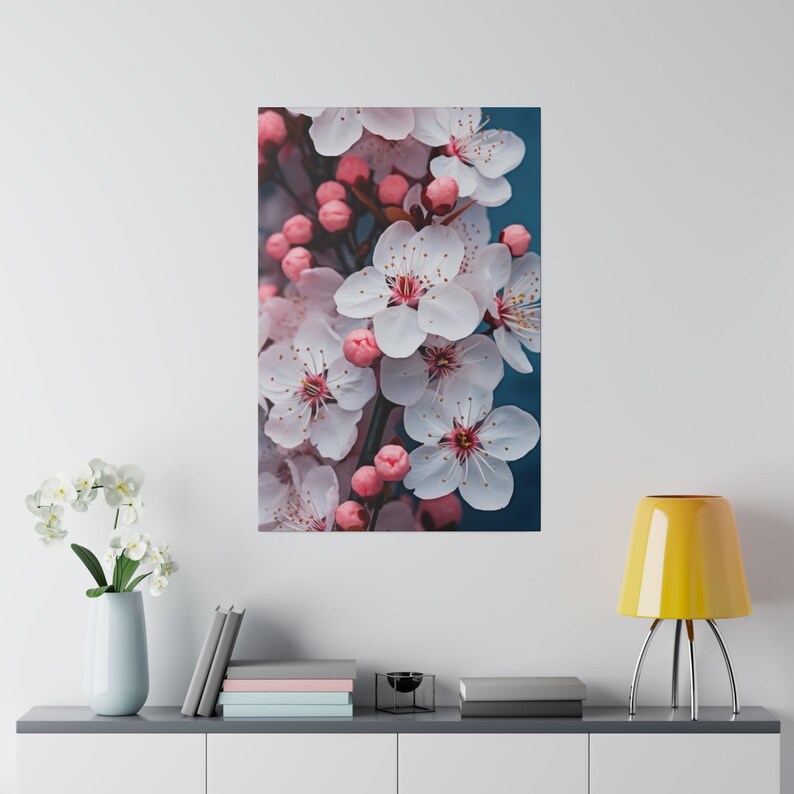 Floral Wall Art, White and Pink Flower Wall Art, Square Wall Art ...