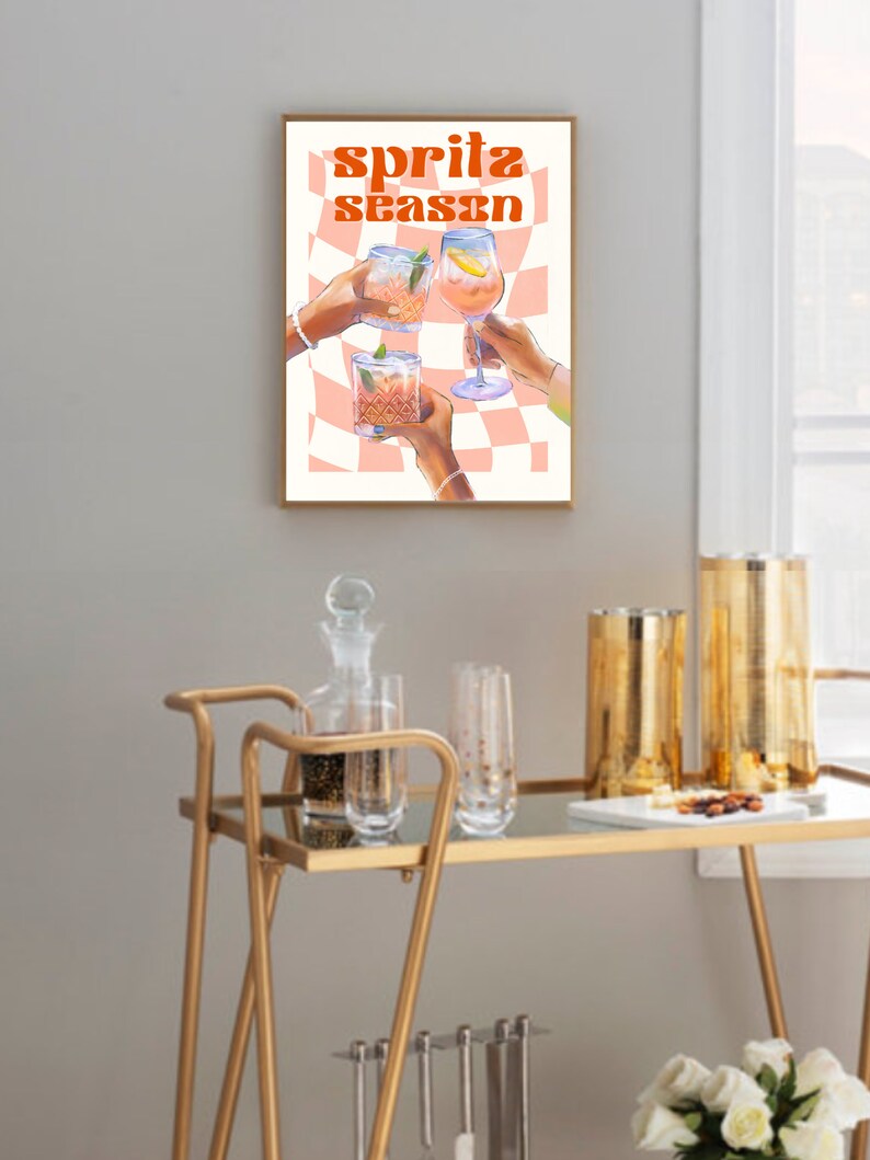 Aperol Spritz Season Digital Printable Poster, Trendy Vintage Hanging ...