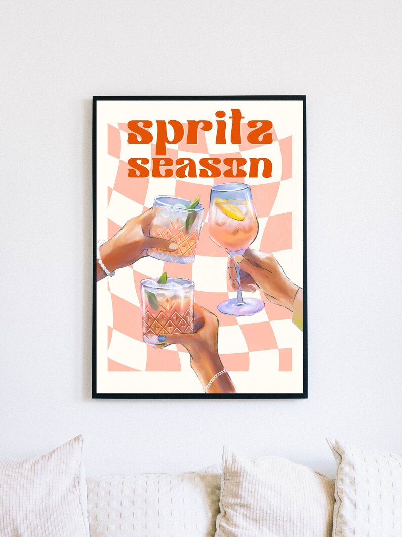 Aperol Spritz Season Digital Printable Poster, Trendy Vintage Hanging ...