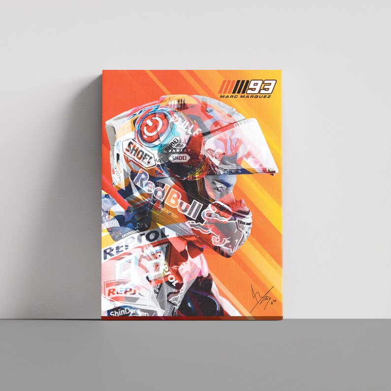 Marc Marquez - Motorbike & Helmet Poster Print - Wall Art ...