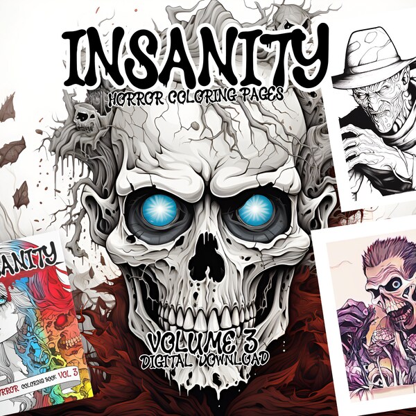 Horror Coloring Pages for Adults - Etsy