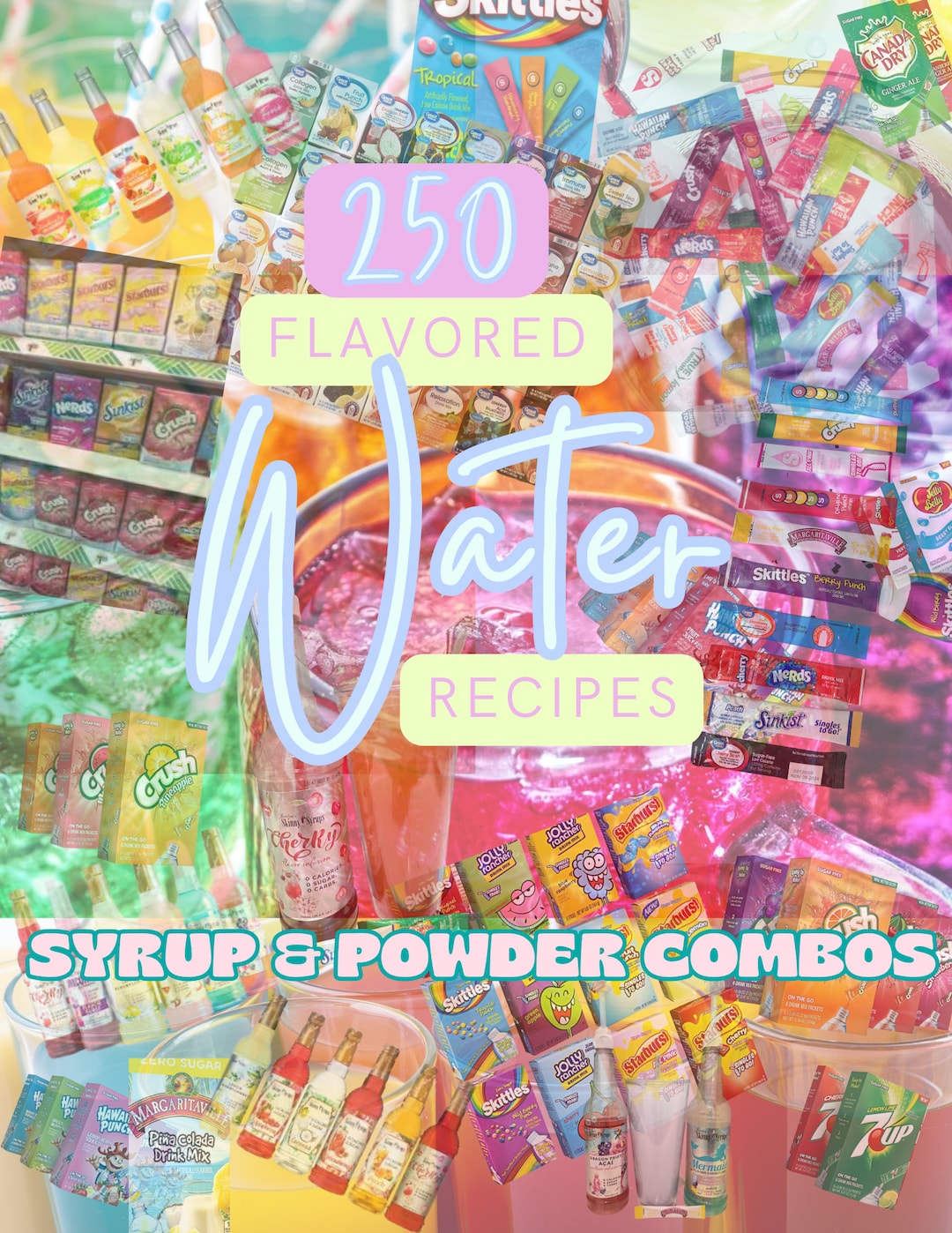 Flavored Water Watertok 250 Recipes With Syrups & Powders - Ebook - Etsy