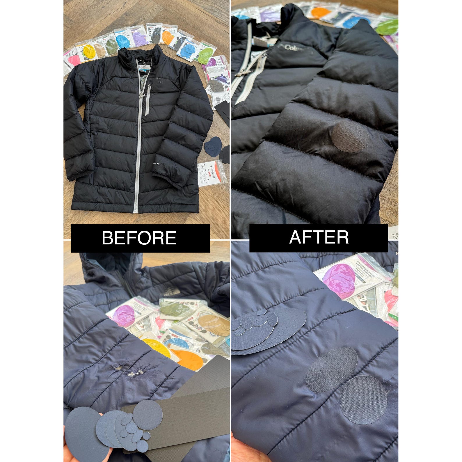 Jacket Repair Patches for Down Puffer Coats - Self-adhesive, Waterproof ...