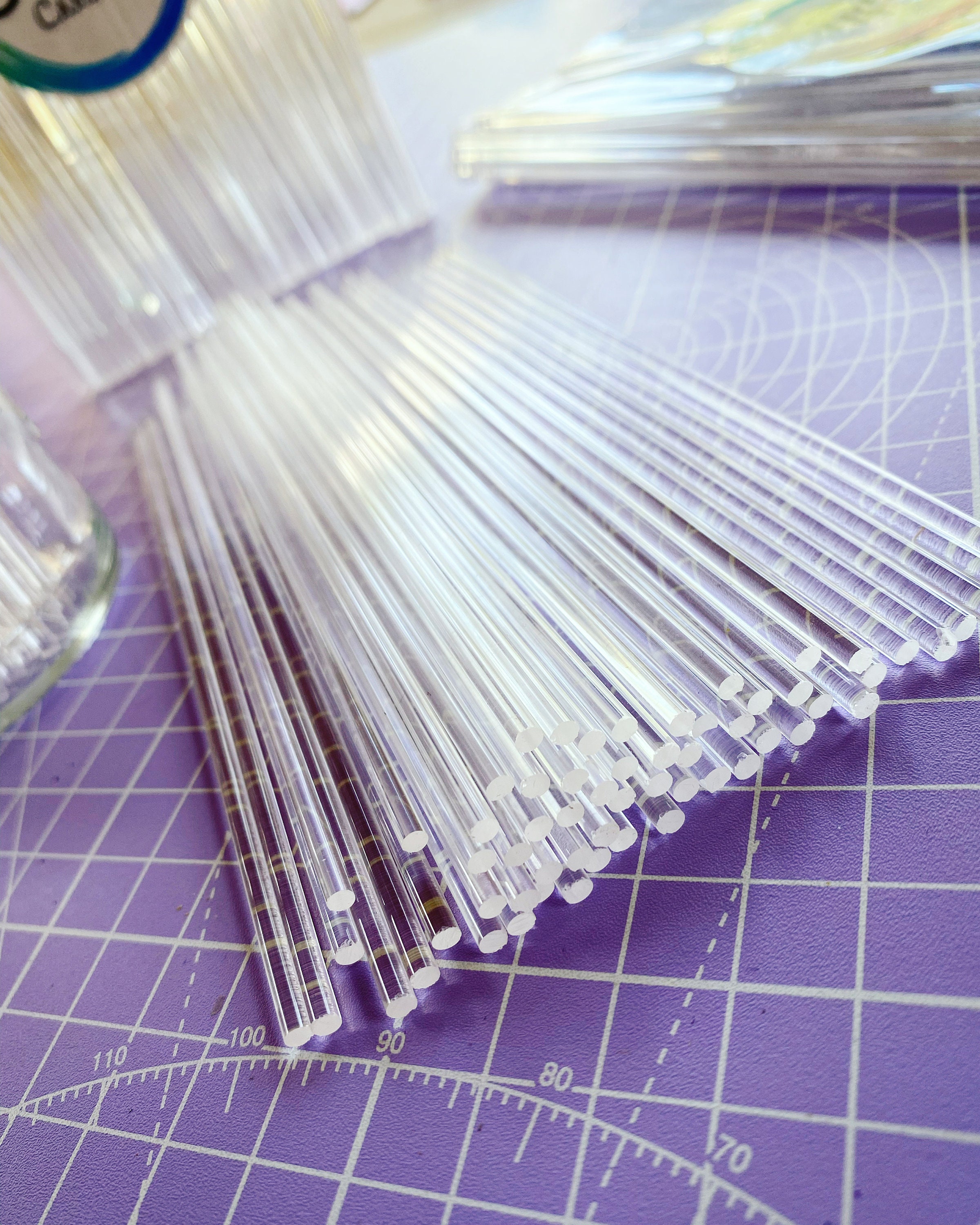 50 X Acrylic Cake Topper Sticks 6 Clear / Strong / Crafts / Reusable ...