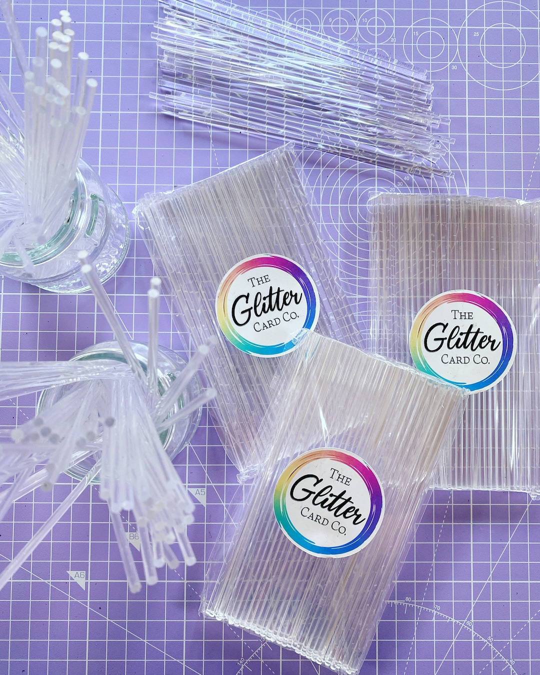 50 X Acrylic Cake Topper Sticks 6 Clear / Strong / Crafts / Reusable ...