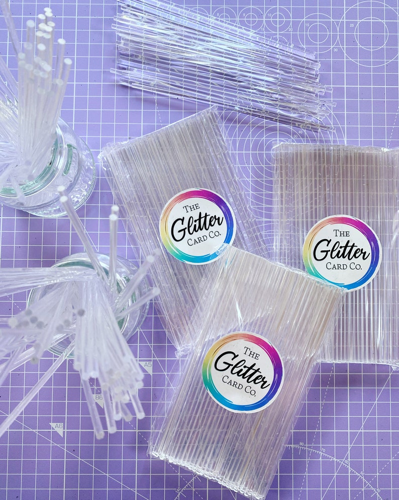 50 X Acrylic Cake Topper Sticks 6 Clear / Strong / Crafts / Reusable ...