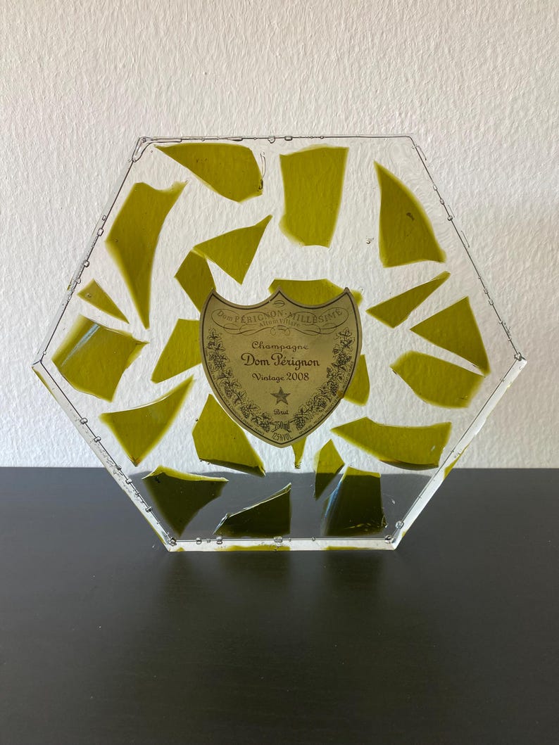 Dom Perignon Vintage Epoxy Resin Art, Dom Perignon Hexagon Decoration ...