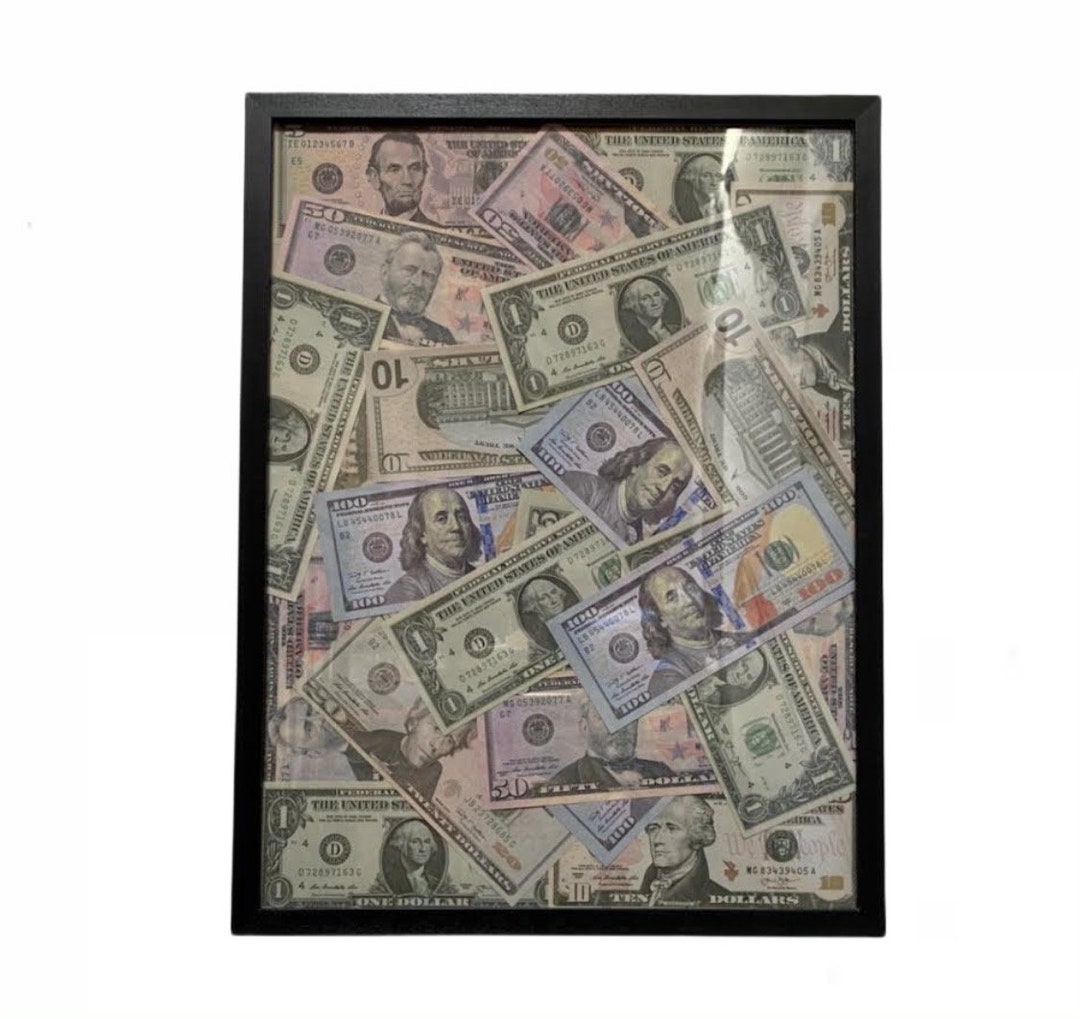 Dollars Painting, Handmade Painting With Paper Banknotes, Motivational ...
