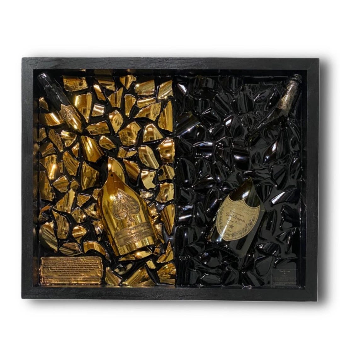 Dom Pèrignon Vintage & Armand De Brignac Gold Painting, Handmade ...