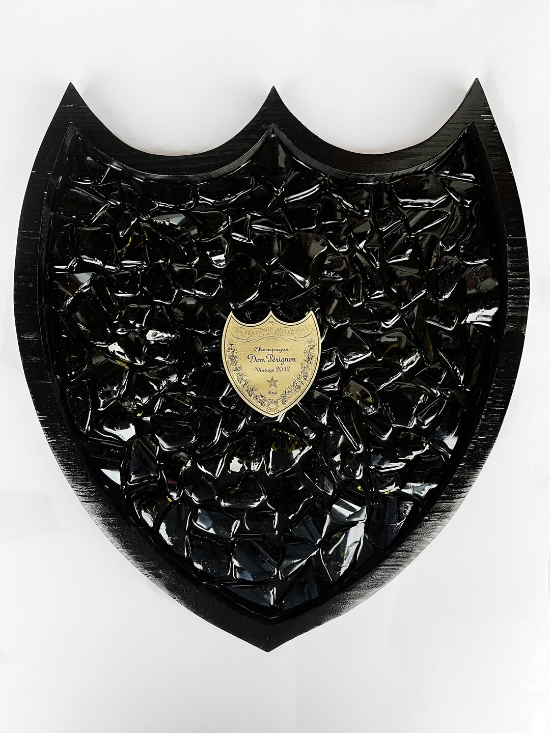 Dom Perignon Vintage Painting With Broken Bottle and Resin Shield Dom ...