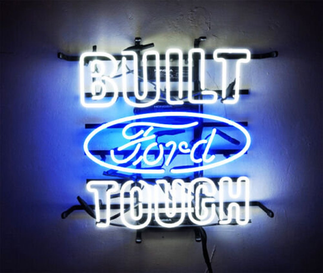 Light up Built Ford Tough Sign Vintage Style Handmade Glass - Etsy