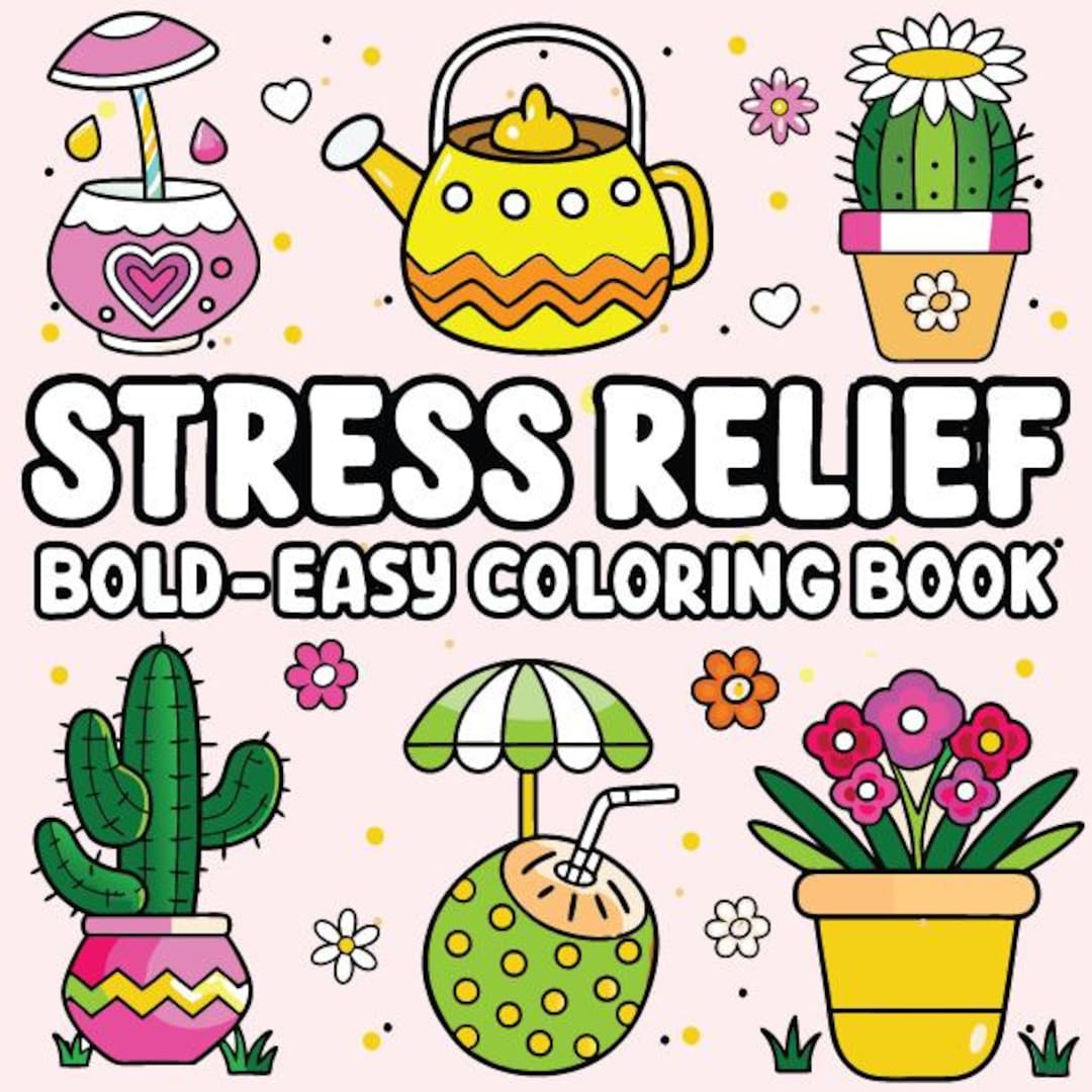 Coco Wyo Stress Relief Coloring Pages for Adults and Kids, 50 Bold Easy ...
