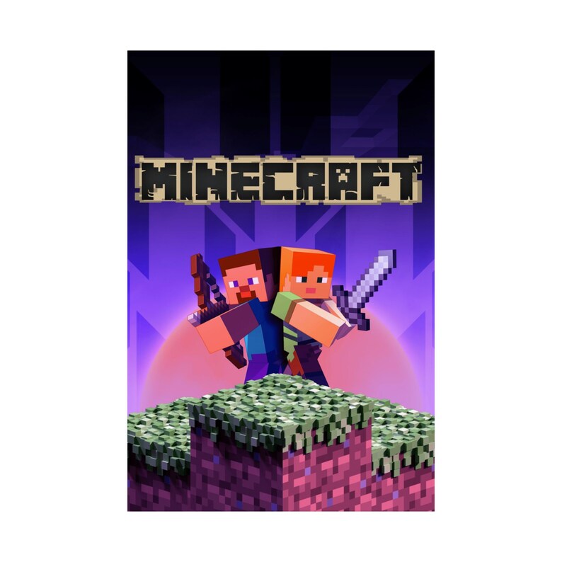 Minecraft Steve Alex Themed Matte Vertical Posters - Etsy