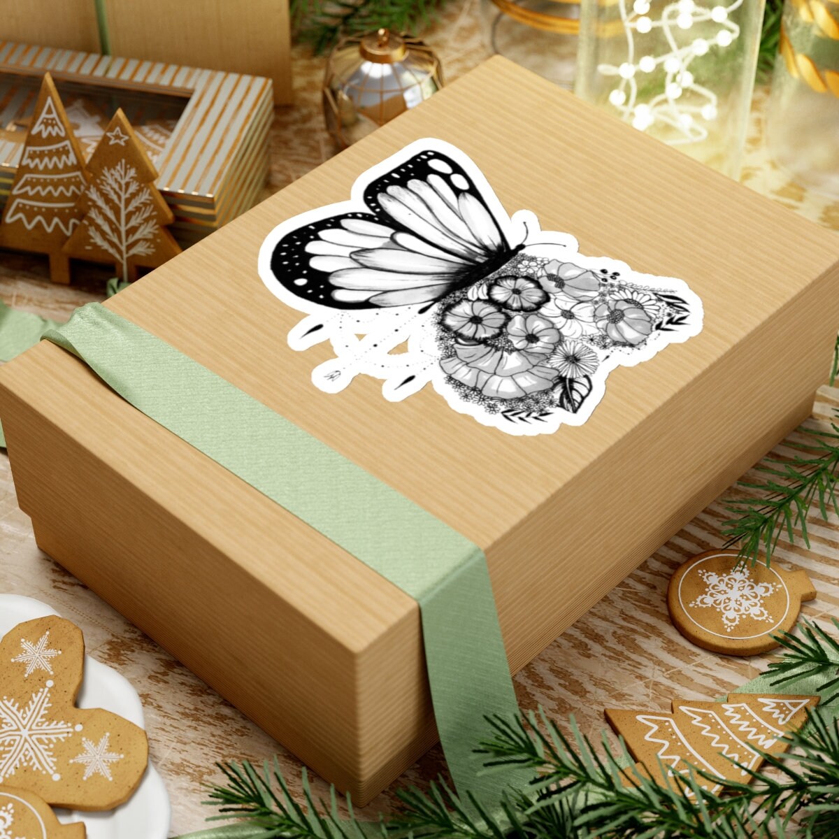 Butterfly Themed Kiss-cut Sticker - Etsy