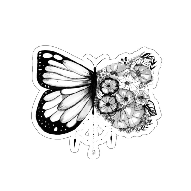 Butterfly Themed Kiss Cut Sticker Etsy
