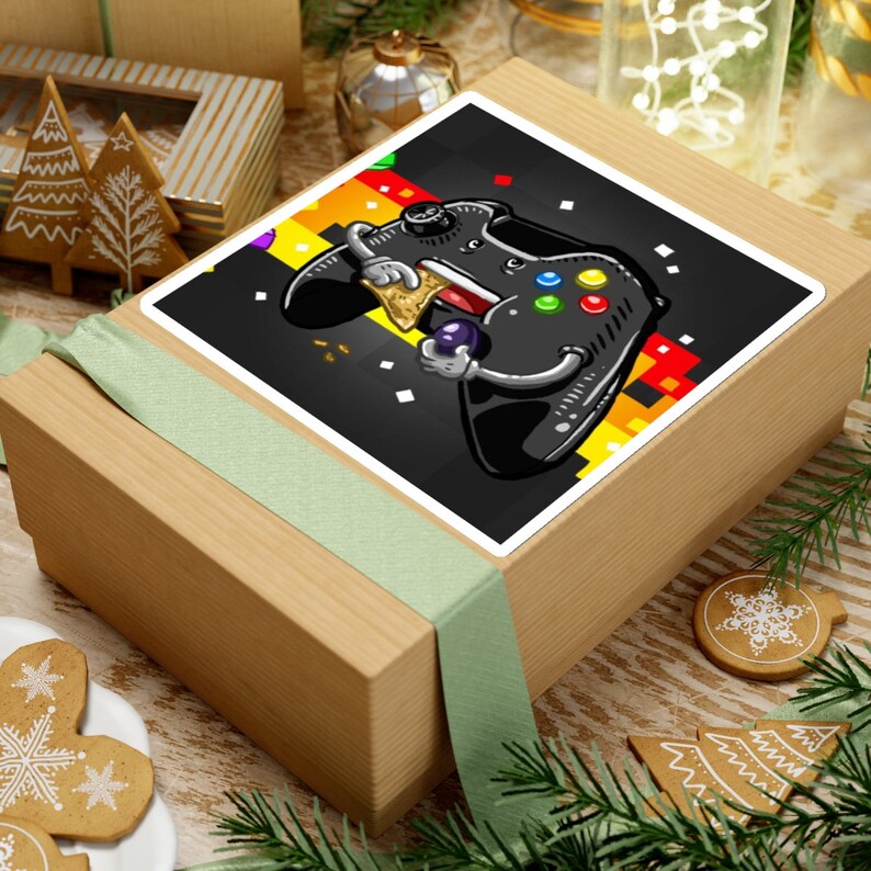 Controller Eating Themed Kiss-cut Stickers - Etsy