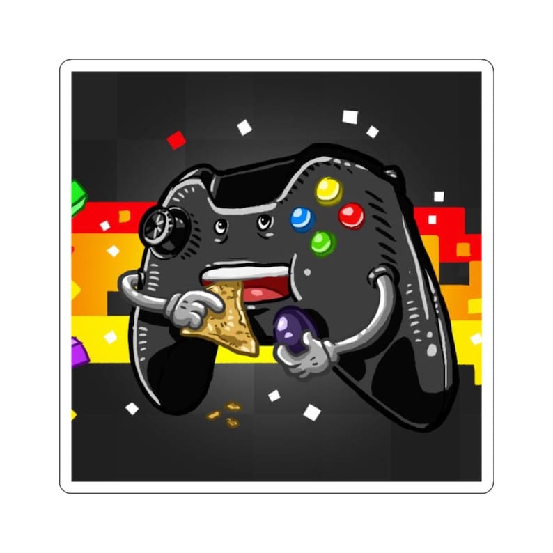 Controller Eating Themed Kiss-cut Stickers - Etsy