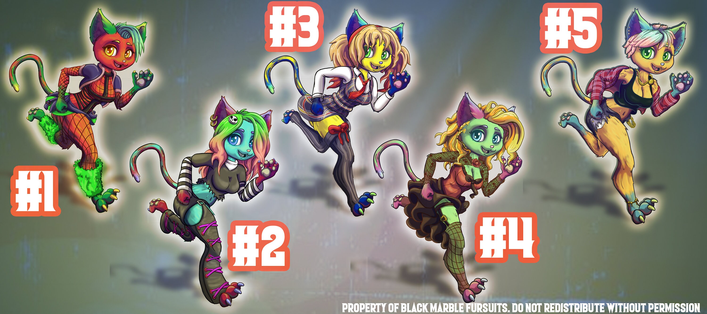 Adoptable Furry Characters - Black Marble Pack 01 - Etsy