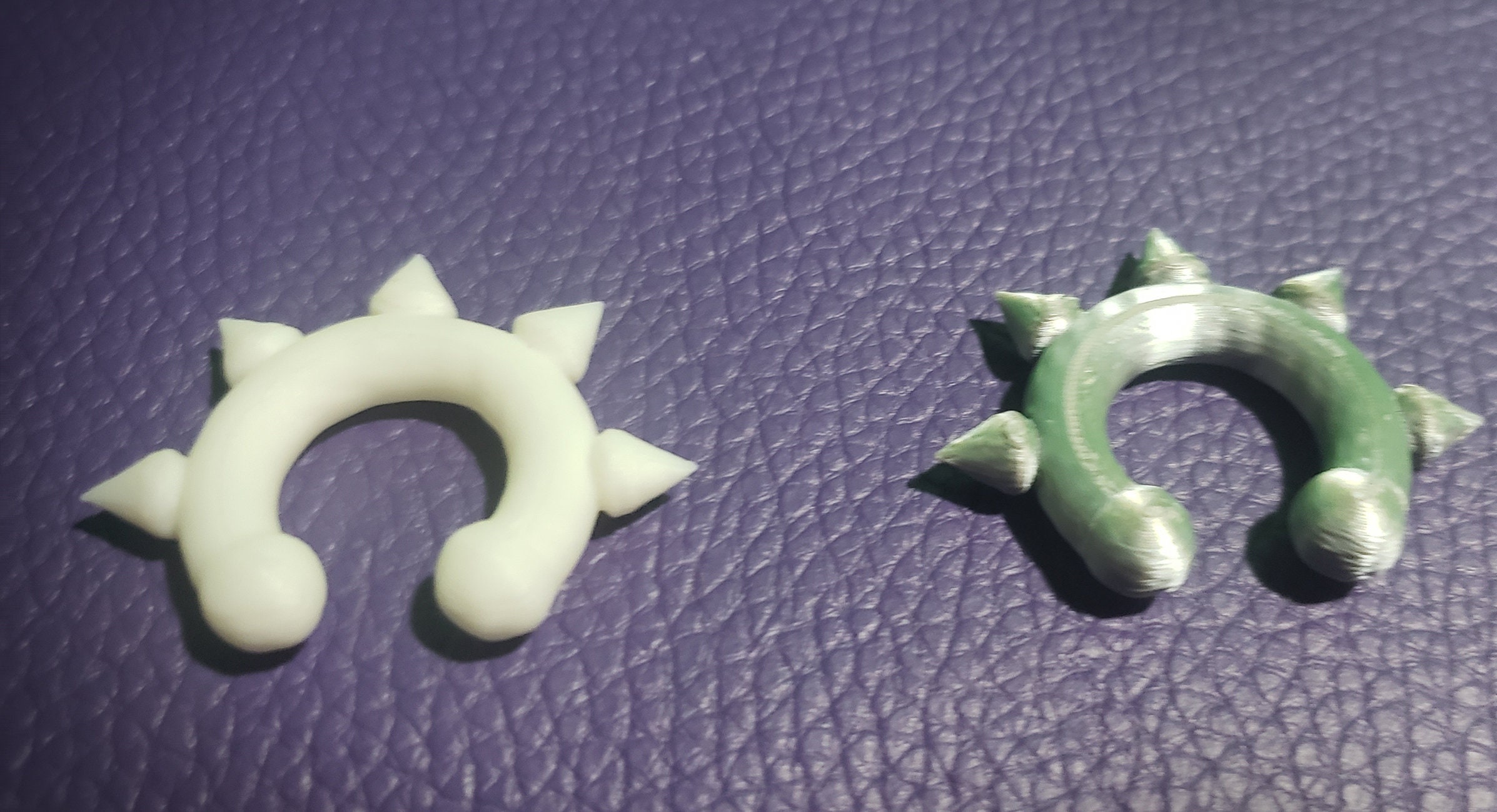 Spiked Septum Piercing for Fursuits (black Marble Septum Piercing #2 ...