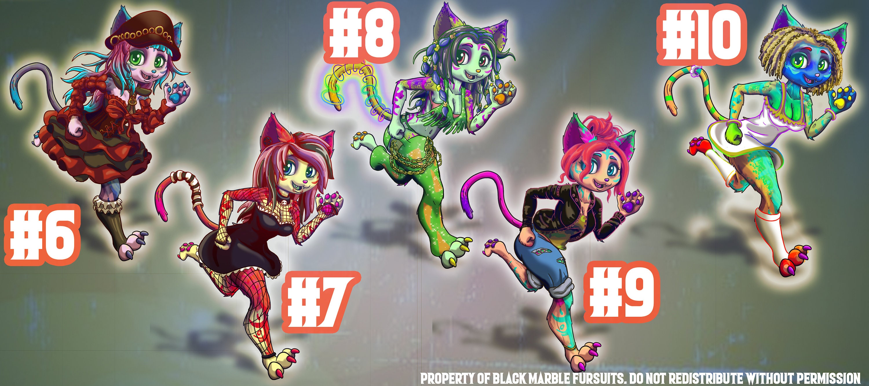 Adoptable Furry Characters - Black Marble Pack 01 - Etsy