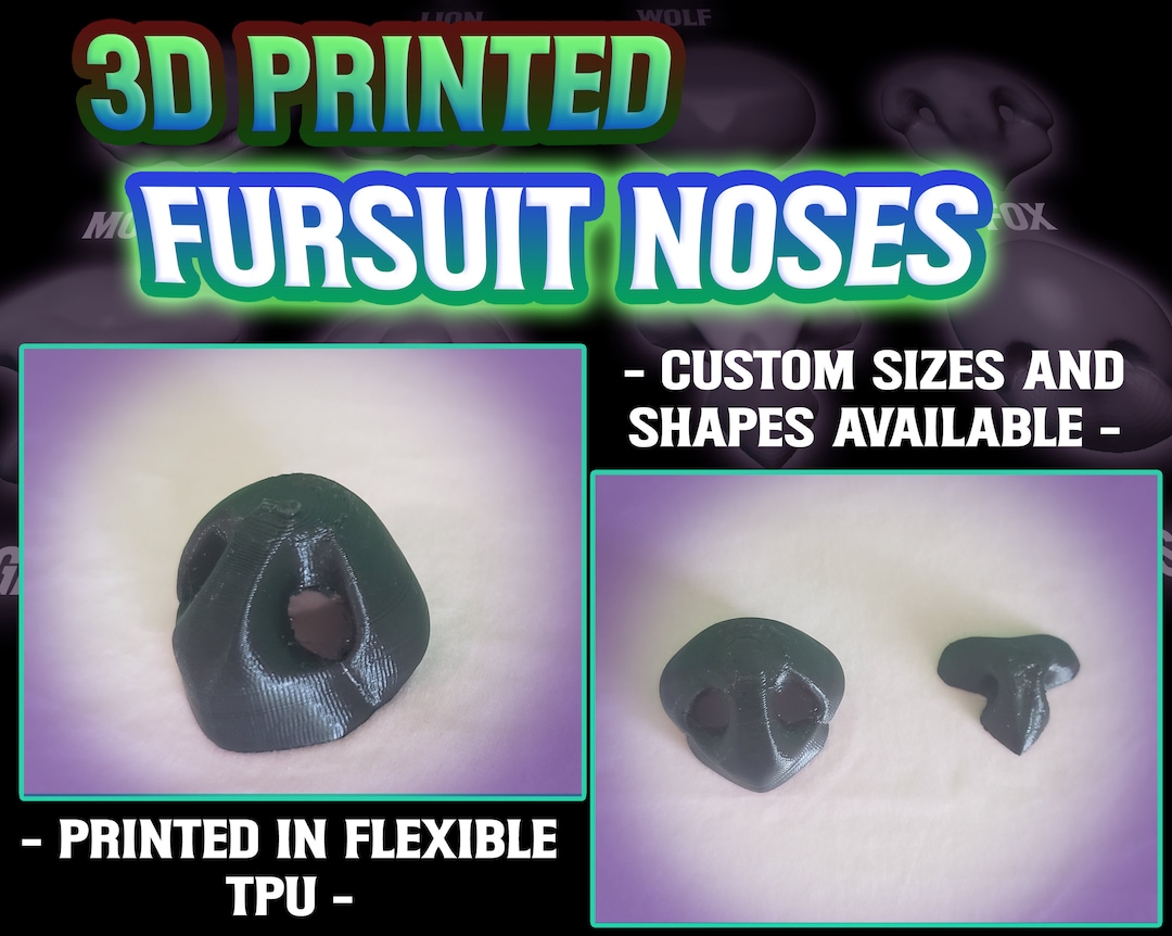3D Printed Fursuit Noses - CUSTOM SIZES and SHAPES Available - Etsy