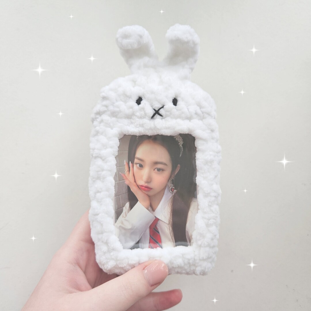 Kpop Crochet Fluffy Rabbit Photocard Holder Toploader - Etsy