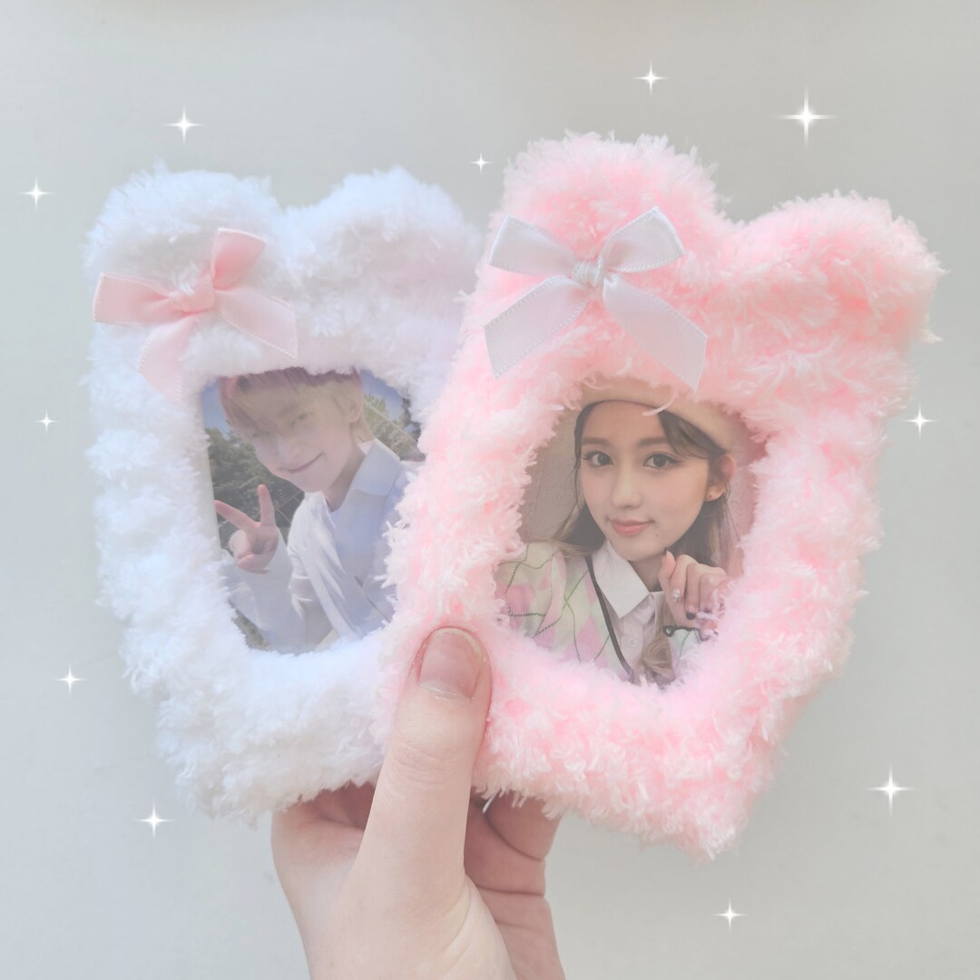 Kpop Crochet Fluffy Cat and Bear Photocard Holder Toploader - Etsy