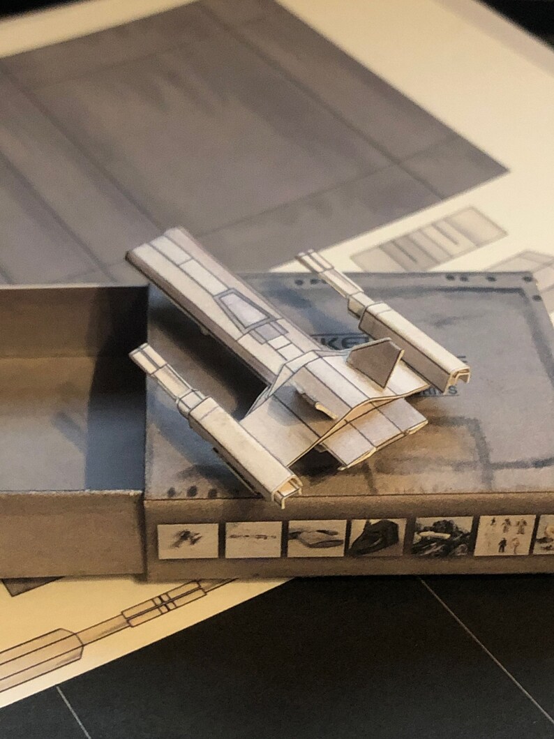 Spaceship Cardboard Craft Template - Etsy