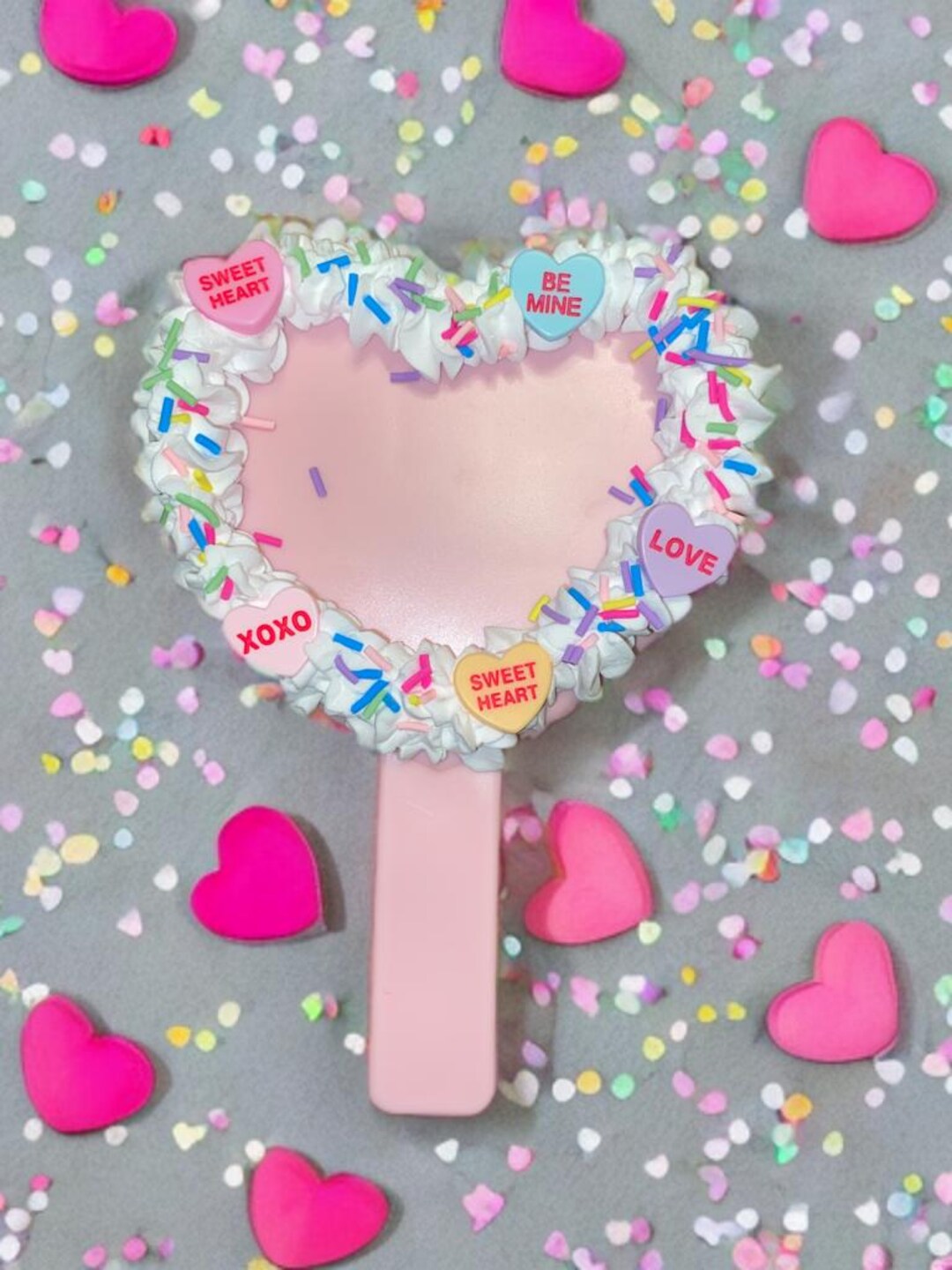 Candy Heart Conversations Handheld Cake Mirror - Etsy