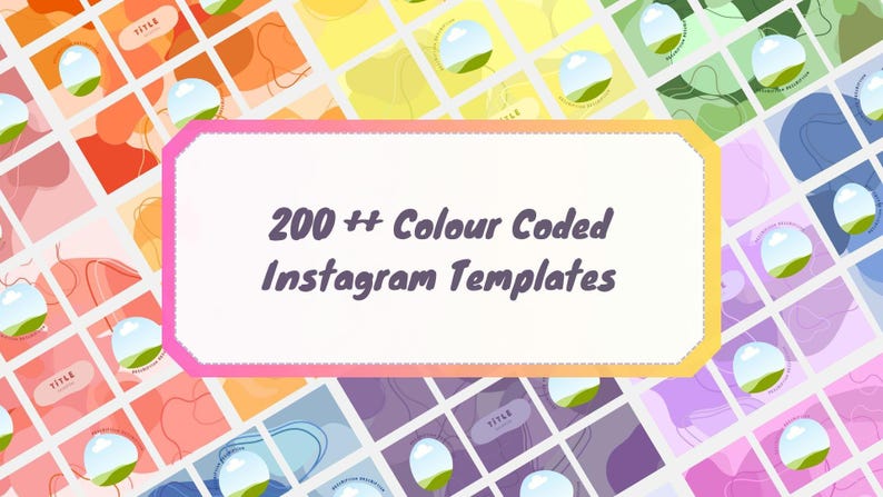 200++ Colour Coded Instagram Template - Etsy