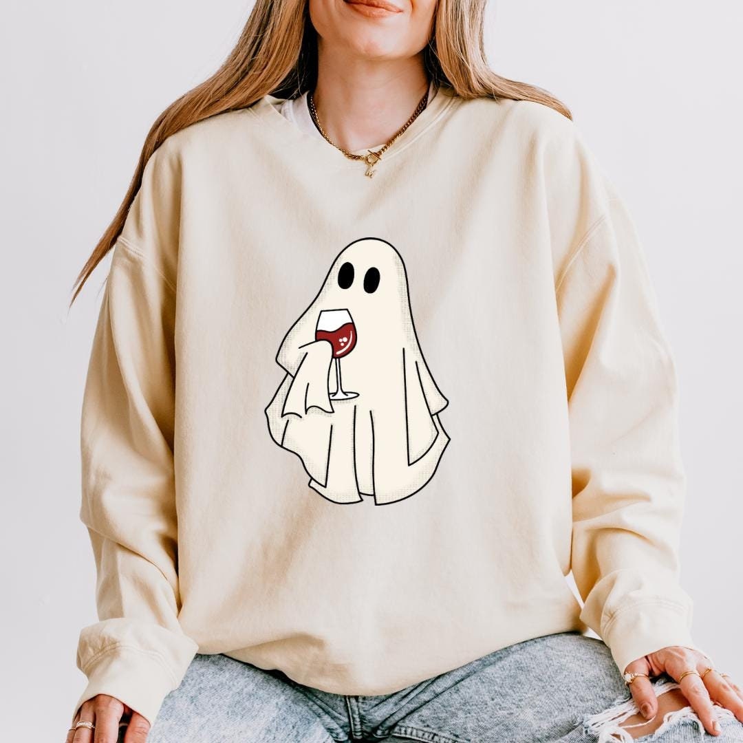 Ghost Drinking Wine Digital Design / PNG - Etsy