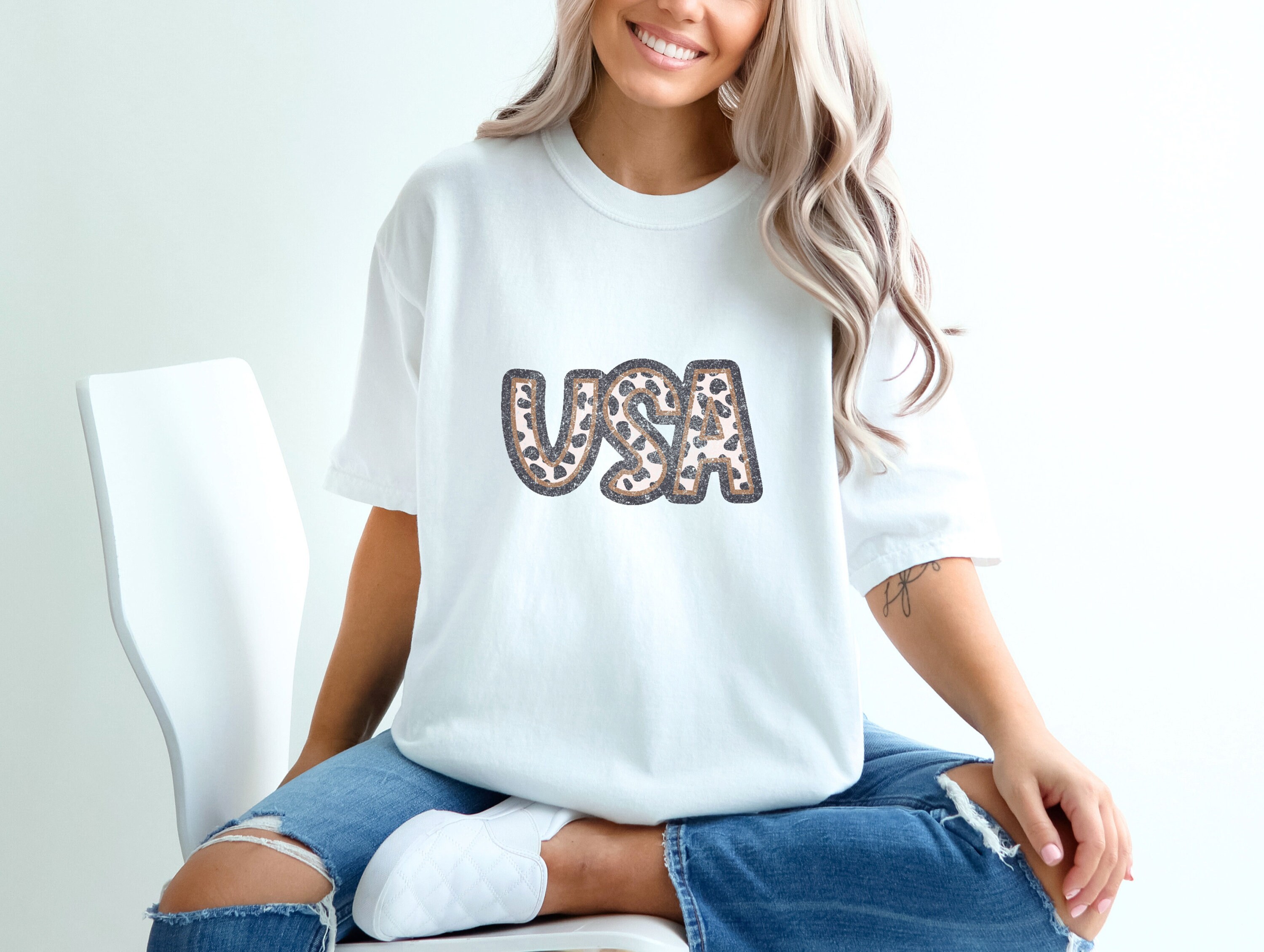 Distressed Cow USA Digital Design / PNG - Etsy