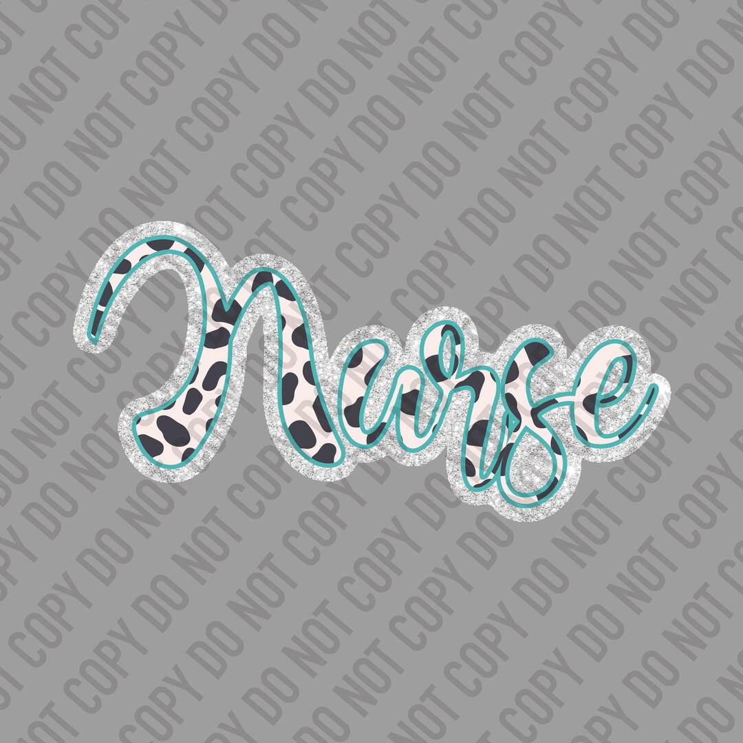 Glitter Cow Nurse Digital Design / PNG - Etsy