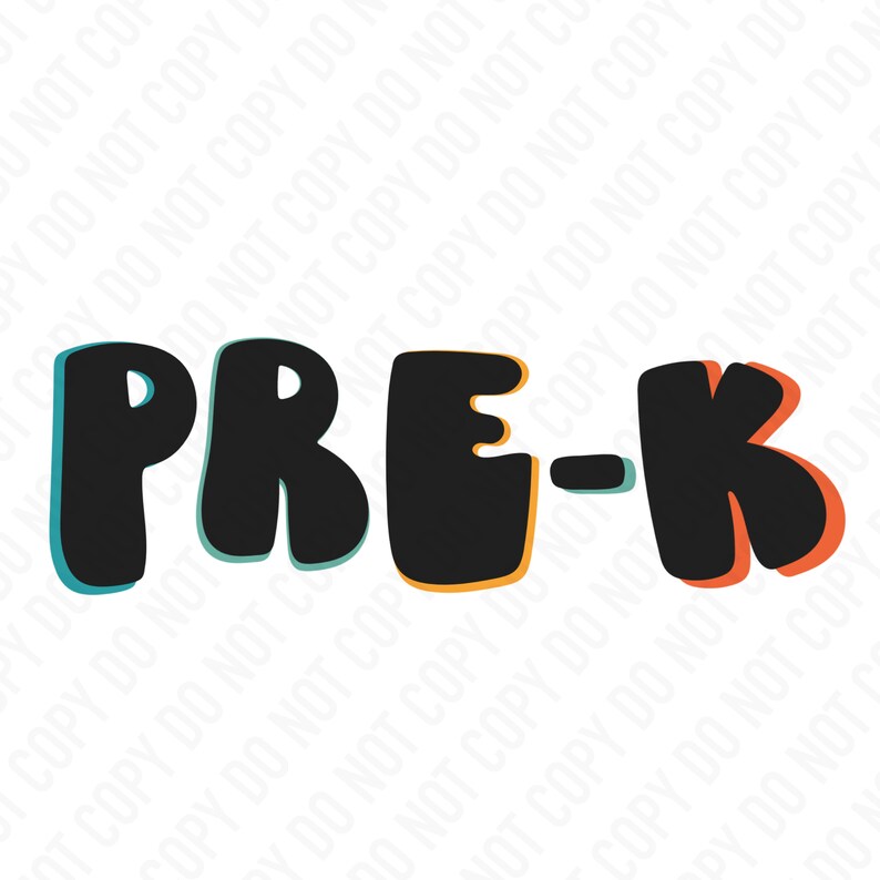 Colorful Pre-k Digital Design / PNG - Etsy