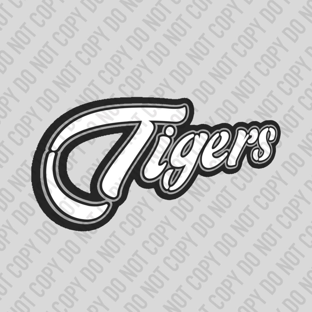 Cursive Tigers Digital Design / PNG - Etsy