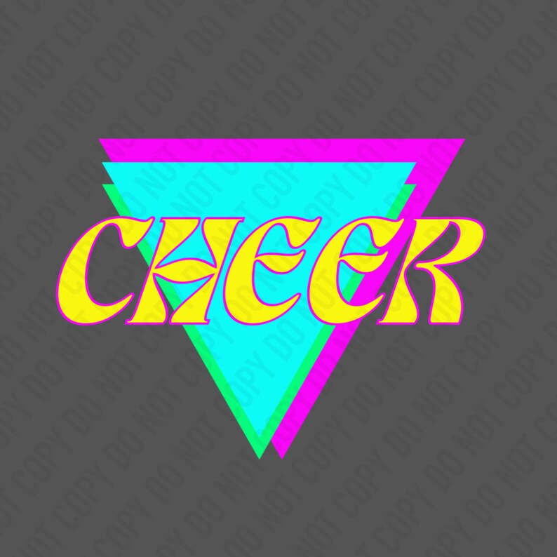 Neon Tri Cheer Digital Design / PNG - Etsy
