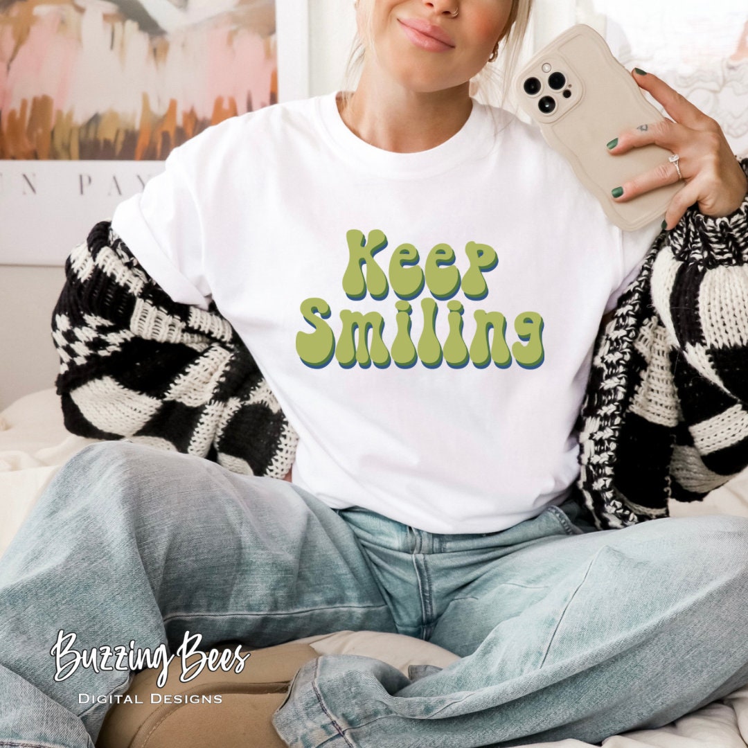 Retro Keep Smiling Digital Design / PNG - Etsy