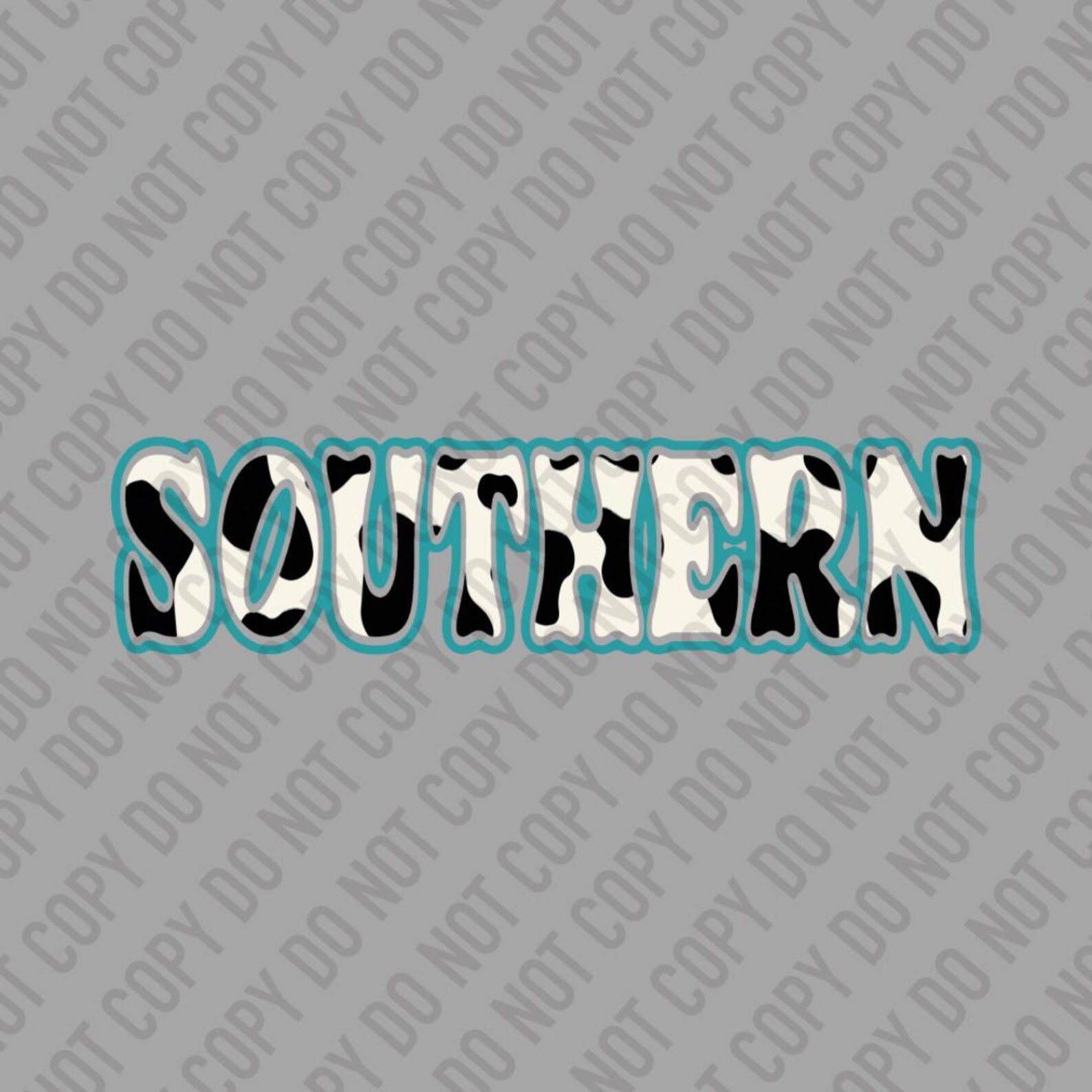 Teal Cow Southern Digital Design / PNG - Etsy