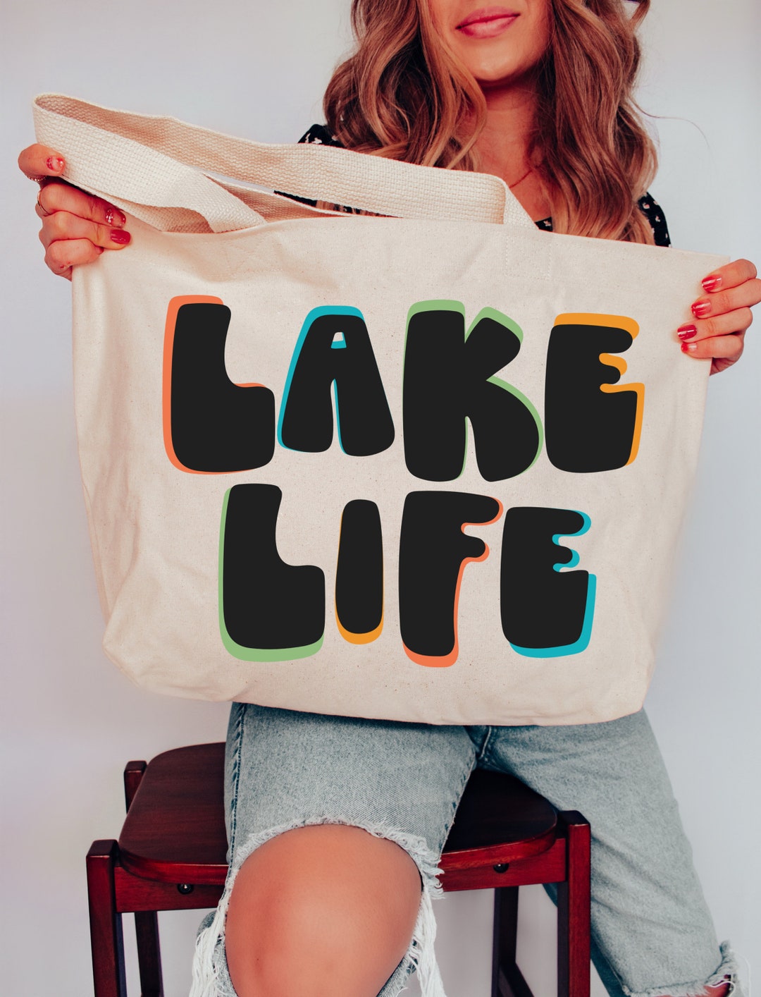 Lake Life White Colorful Digital Design / PNG - Etsy