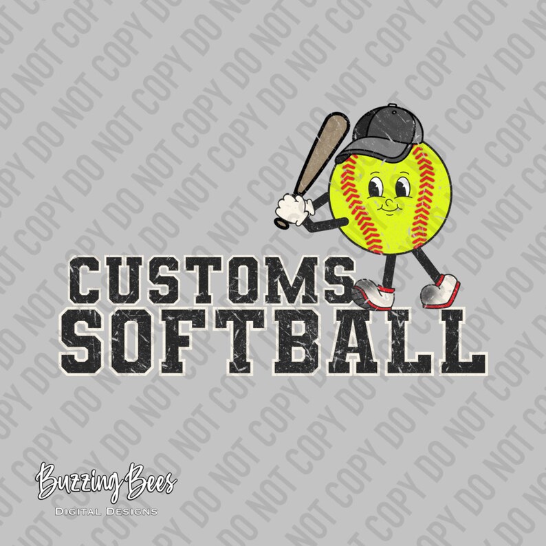 Distressed Softball CUSTOM Digital Design / PNG - Etsy